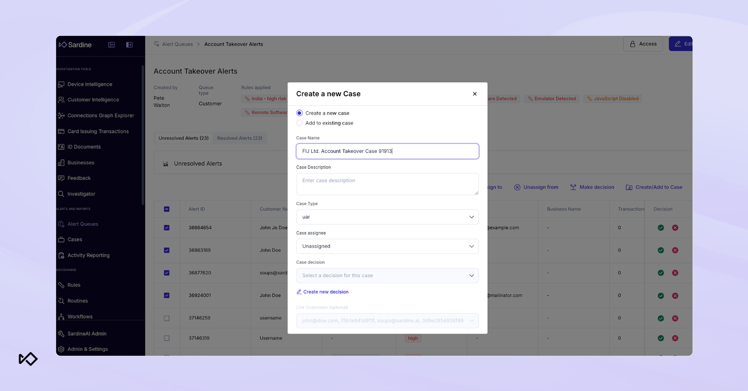 Sardine Fraud & AML Platform Updates - September 2025
